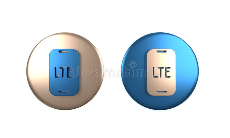 Colorful LTE Network Icon Isolated on White Background. Circle Button ...