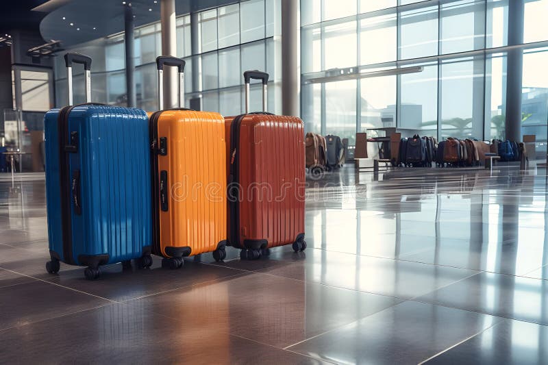 Colorful Luggage in the Airport Terminal - Ai Generated Stock ...