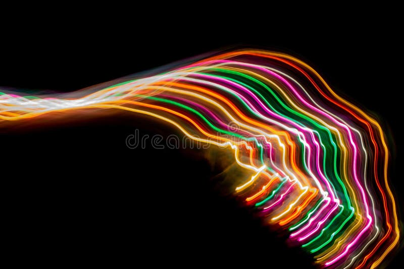Colorful Luminous Lines on a Black Background Stock Photo - Image of ...