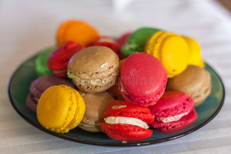 Colorful macaron cookies stock photo. Image of dessert - 56517396