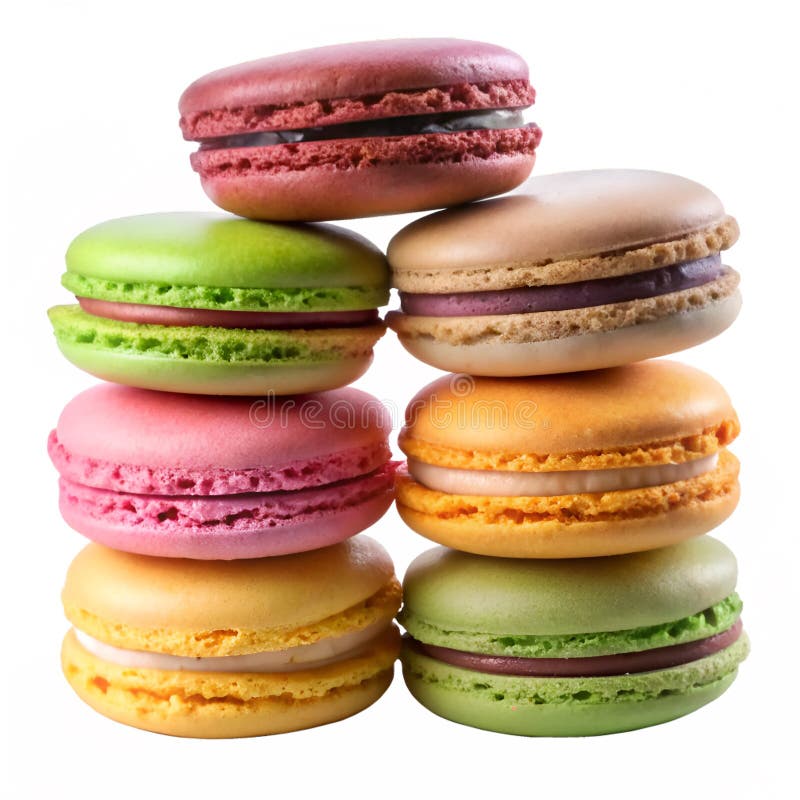 Colorful Macaron Stack on White Background Stock Illustration ...
