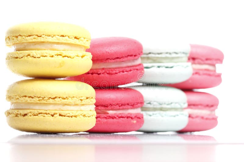 Macaron on White Background Stock Image - Image of delicious, cookie ...