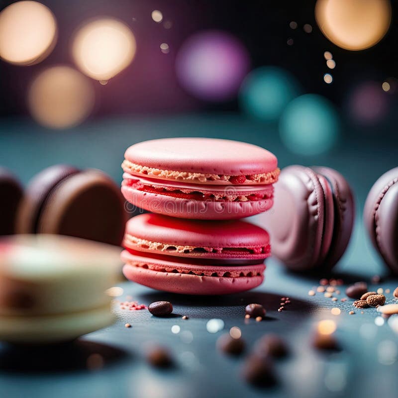 Two Macarons Stacked on Top of Each Other Stock Illustration ...