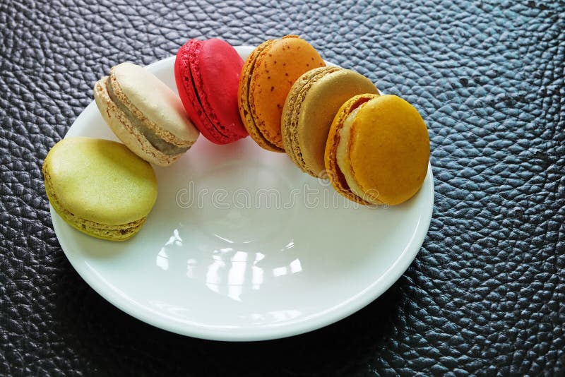 Colorful Macarons in the Dish Stock Image - Image of cane, lemon: 42625109