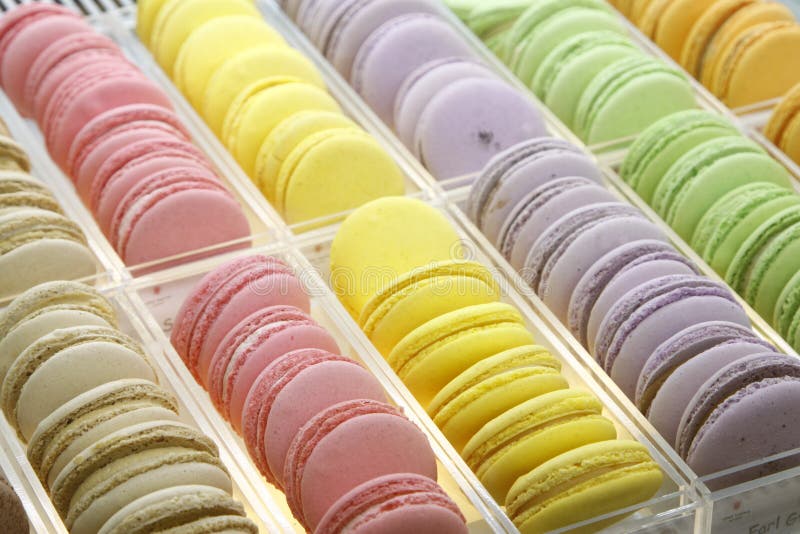 Colorful Macarons on Display with Different Flavors Stock Photo - Image ...