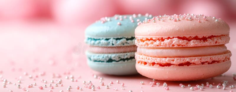 Colorful Macarons on a Pastel Background Stock Image - Image of ...