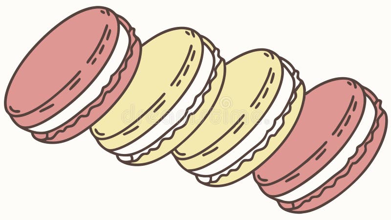 Colorful Macarons, Sweet Dessert Treats, Vector Design Generative AI ...