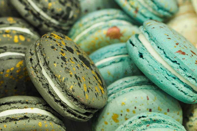 Colorful macaroon cakes stock image. Image of bakery - 147763559