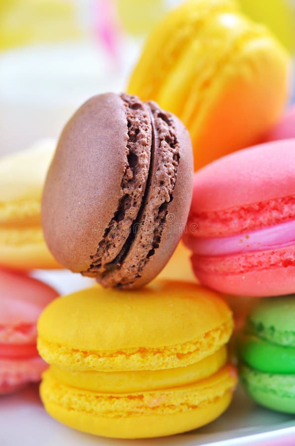 Colorful macaroons stock image. Image of dessert, macaron - 37636449