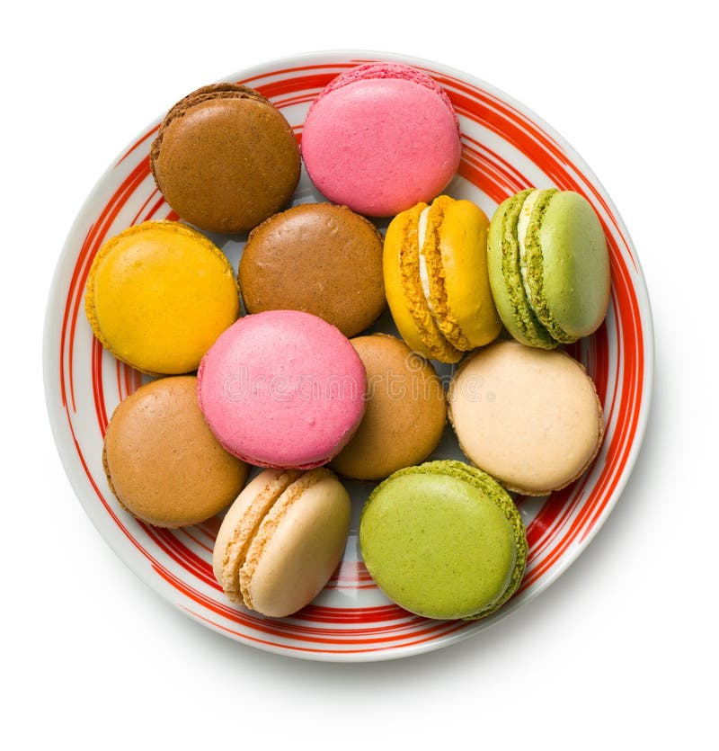 Colorful Macaroons on Plate Stock Photo - Image of dessert, cake: 33816176