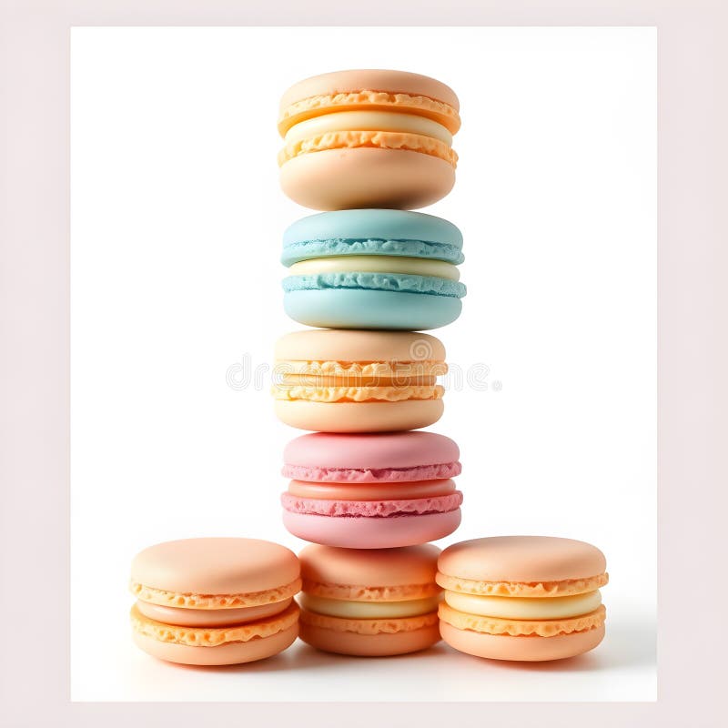 Colorful Macaroons on a White Background Stock Illustration ...