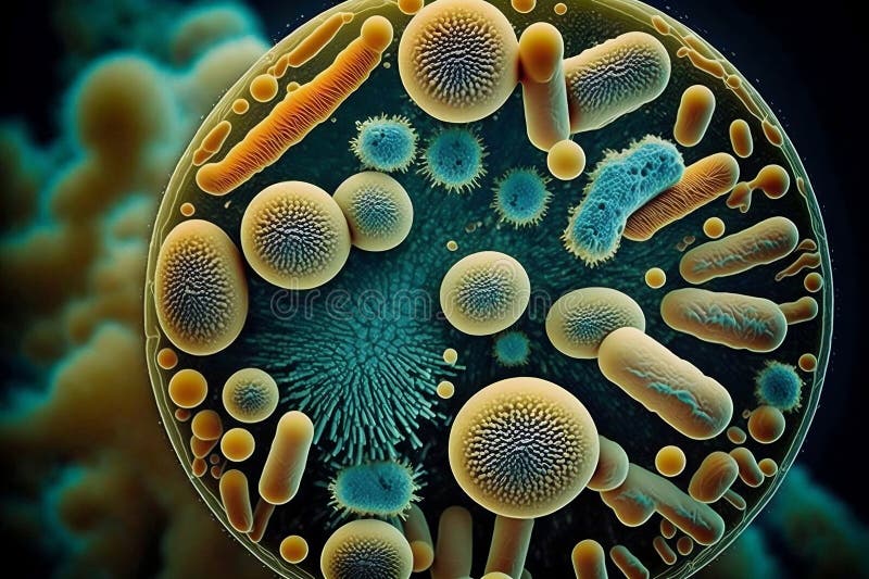 Macro Close-up of Bacterium Under Microscope. Medical Concept Stock ...