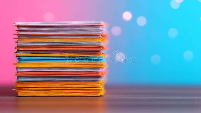 Colorful Magazines Stacked Neatly on a Table, Showcasing Diverse Range ...
