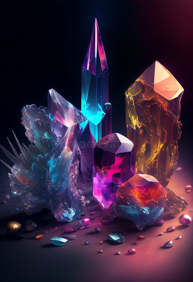 Mystical Glowing Crystals Stock Illustrations – 109 Mystical Glowing Crystals Stock ...