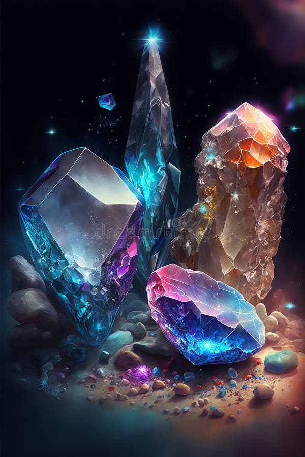 Mystical Glowing Crystals Stock Illustrations – 109 Mystical Glowing Crystals Stock ...