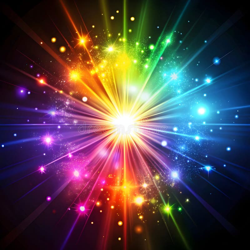 A Colorful Magic Light Effect Featuring Vibrant Hues, Glowing Patterns ...