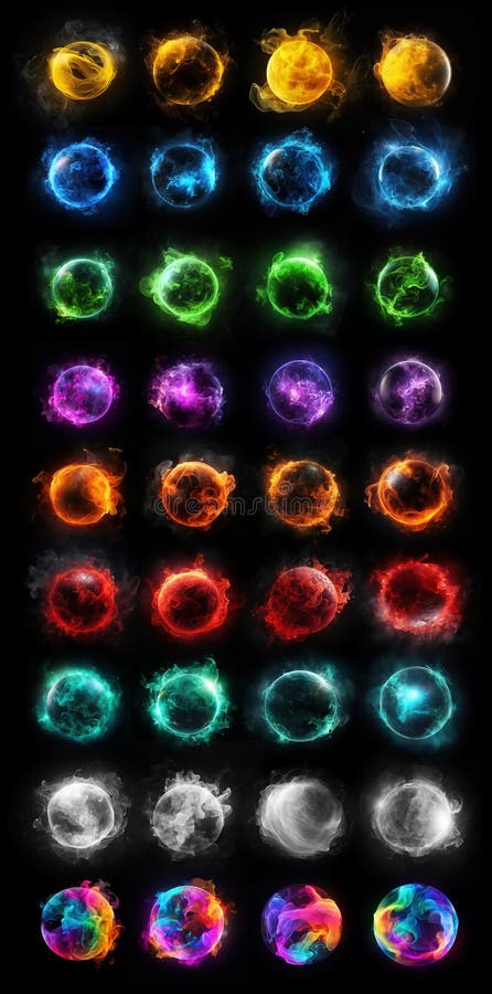 Colorful Magic Sphere Mega Pack. Explosion. Flames. Alchemy Glow ...