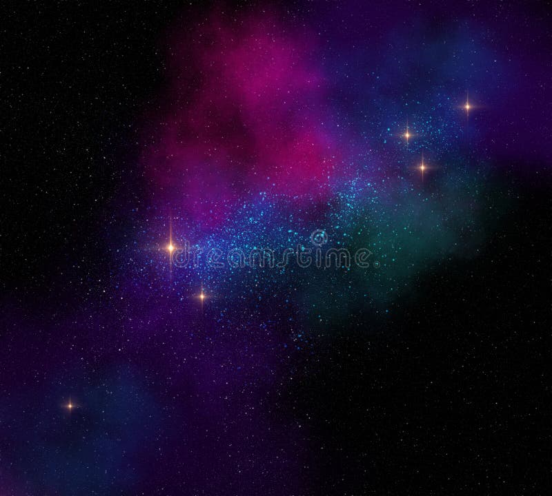 Colorful Magical Starfield on Dark Space Illustration Stock ...