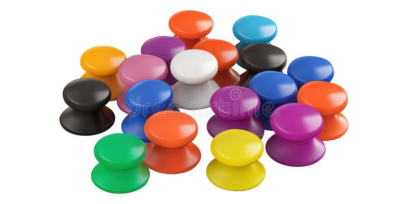 Colorful Magnetic Pins Collection Isolated on Transparent Background ...