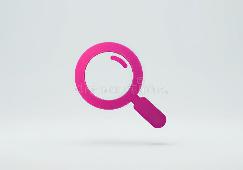 Search and Discovery Icon with Colored Magnifying Glass on Gray Stock ...