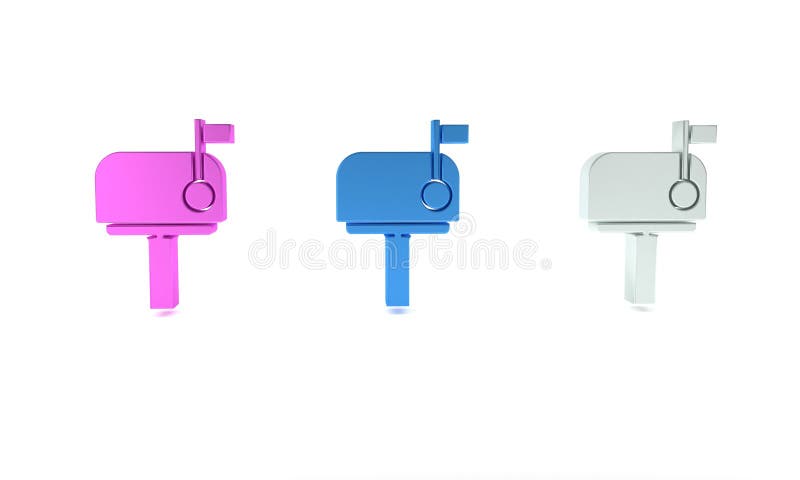 Colorful Mail Box Icon Isolated on White Background. Mailbox Icon. Mail ...