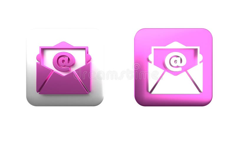 Colorful Mail and E-mail Icon Isolated on White Background. Envelope ...
