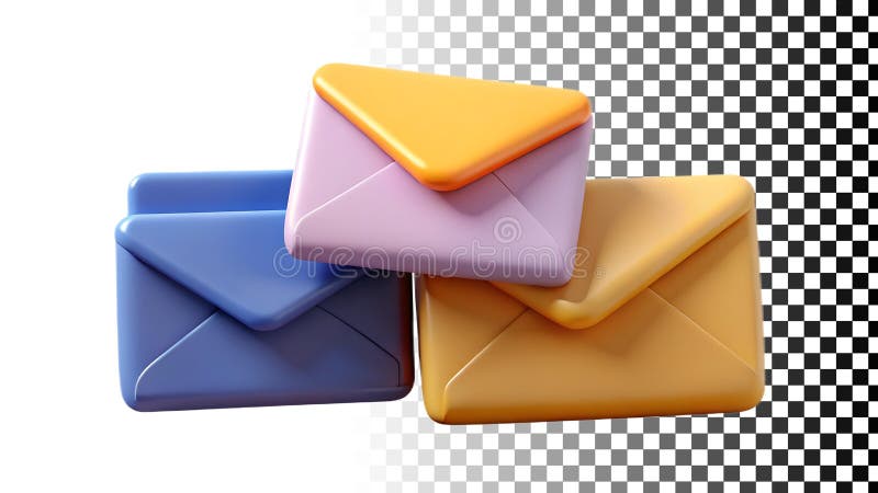 Colorful Mail Envelopes Stack Showcasing Postal Service and ...