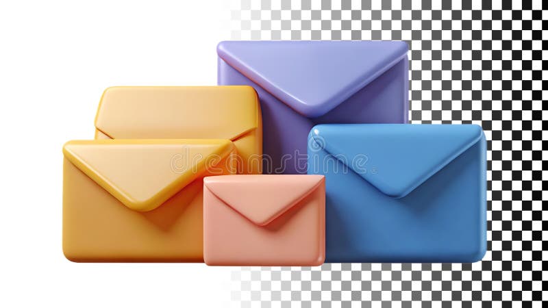 Stack of Postal Envelopes. 3D Illustration Stock Illustration ...