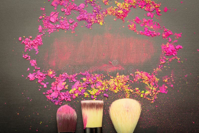 Colorful Make-up Frame Template on Black Stock Photo - Image of makeup ...