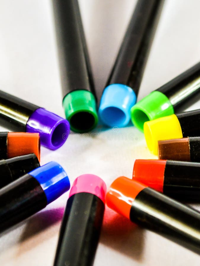 Colorful makers pens stock photo. Image of green, background - 44091552