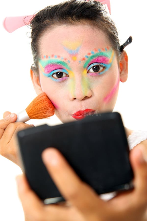 Colorful makeup stock image. Image of woman, person, costume - 12205667