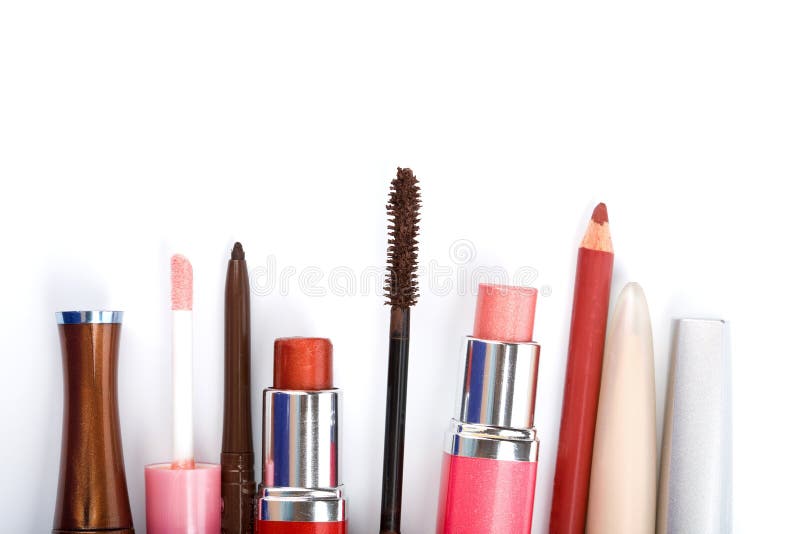 Colorful Makeup Collection Isolated Stock Image - Image of modern ...