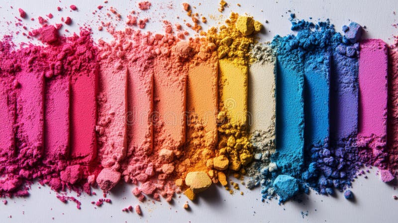 Colorful Makeup Powder Swatches Arranged in a Row Stock Illustration ...