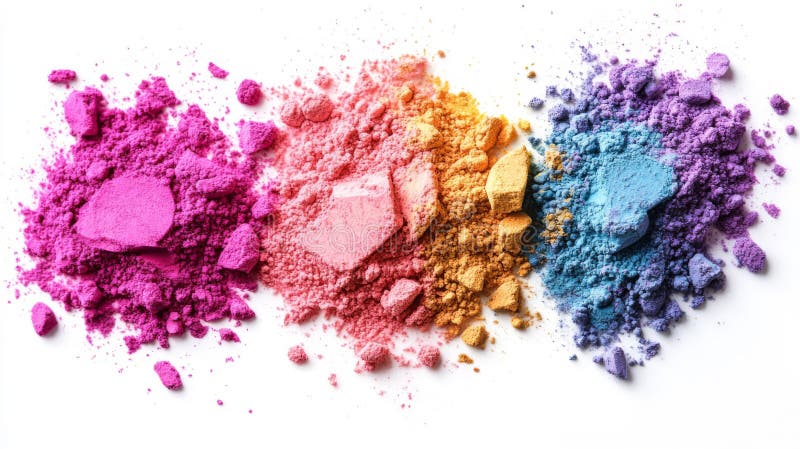 Colorful Makeup Powder Swatches Displayed on White Background Stock ...
