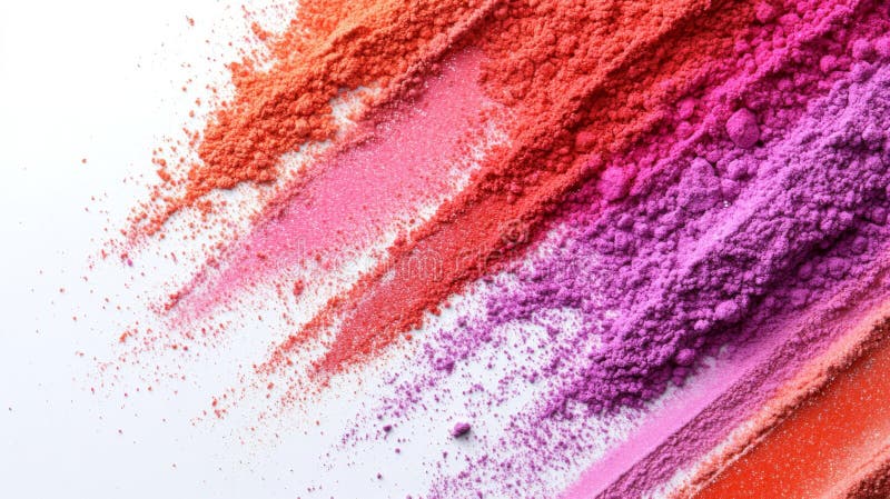 Colorful Makeup Powder Swatches Displayed on White Background Stock ...