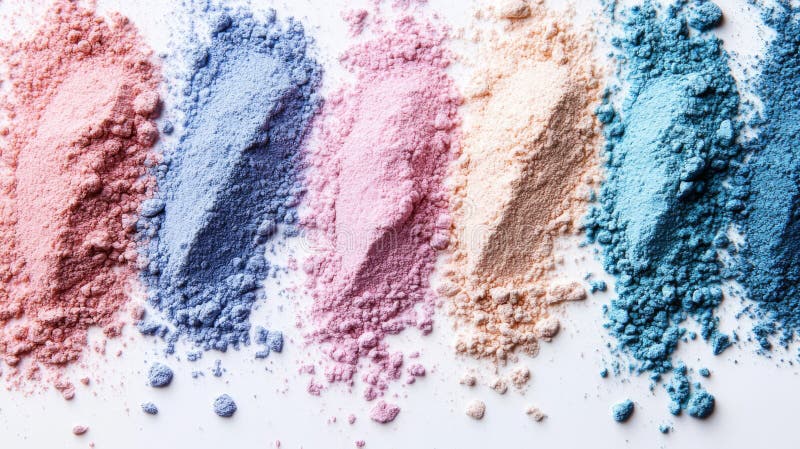 Colorful Makeup Powder Swatches Displayed on White Background Stock ...