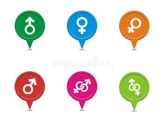 Colorful Male and Female Pointers Stock Illustration - Illustration of ...