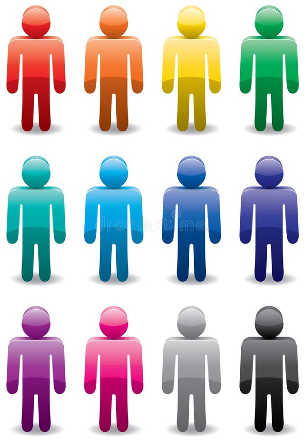 Rainbow people icons stock vector. Illustration of partner - 4298870