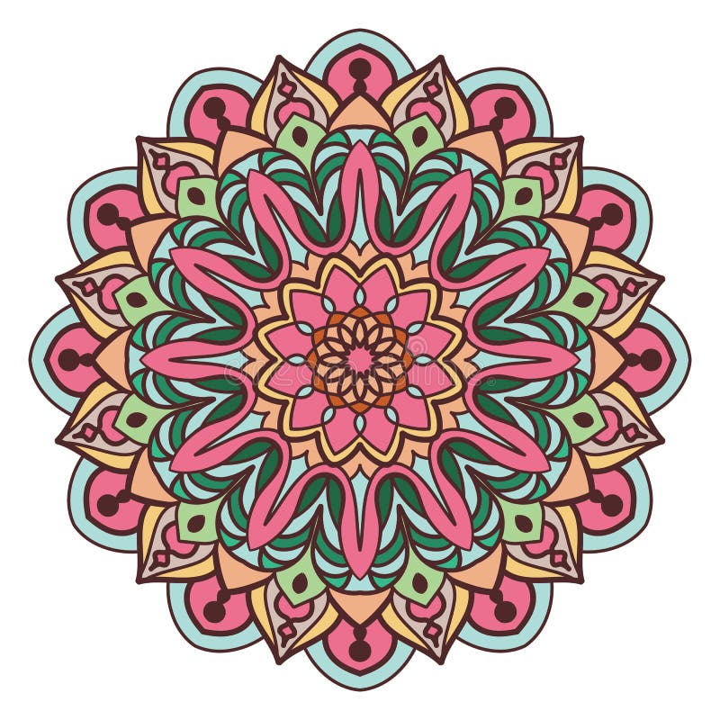 Colorful Mandala Deisgn with Warm Colors Stock Vector - Illustration of ...