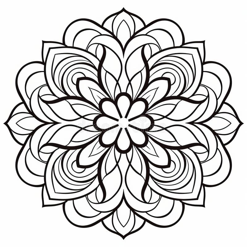 Colorful Mandala Flower Design for Relaxation and Creativity Stock ...