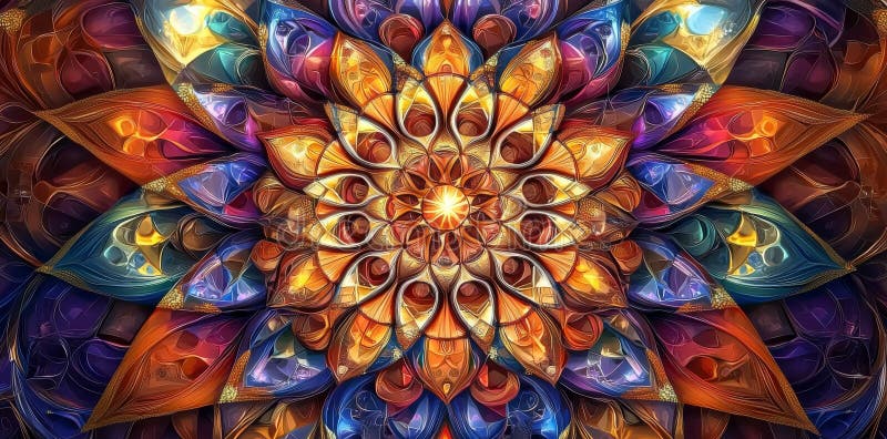 This is a Colorful Mandala with Geometric Patterns with Psychedelic ...