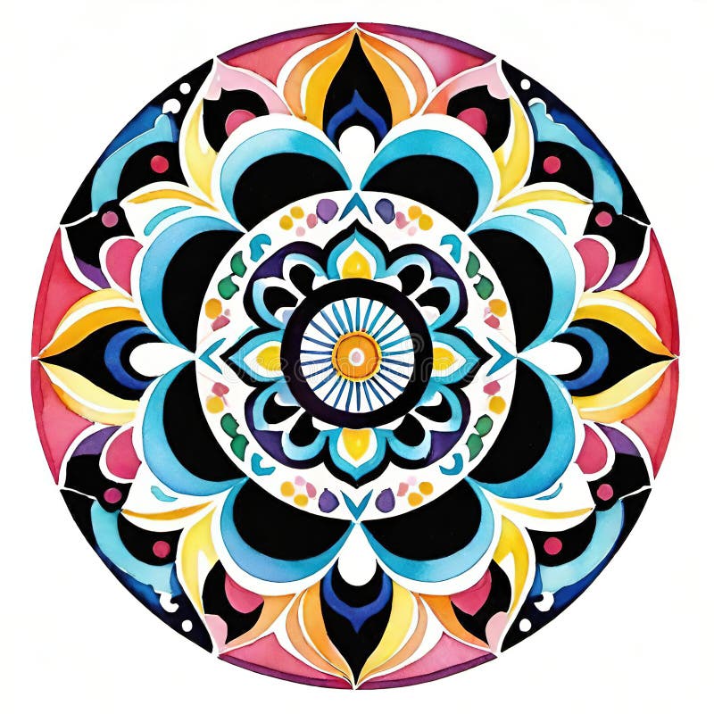 Colorful Mandala Pattern. stock illustration. Illustration of mandala ...