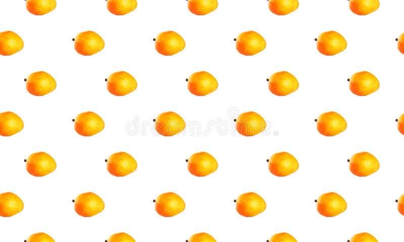 Colorful Mango Fruit Pattern on a White Background, Top View Stock ...