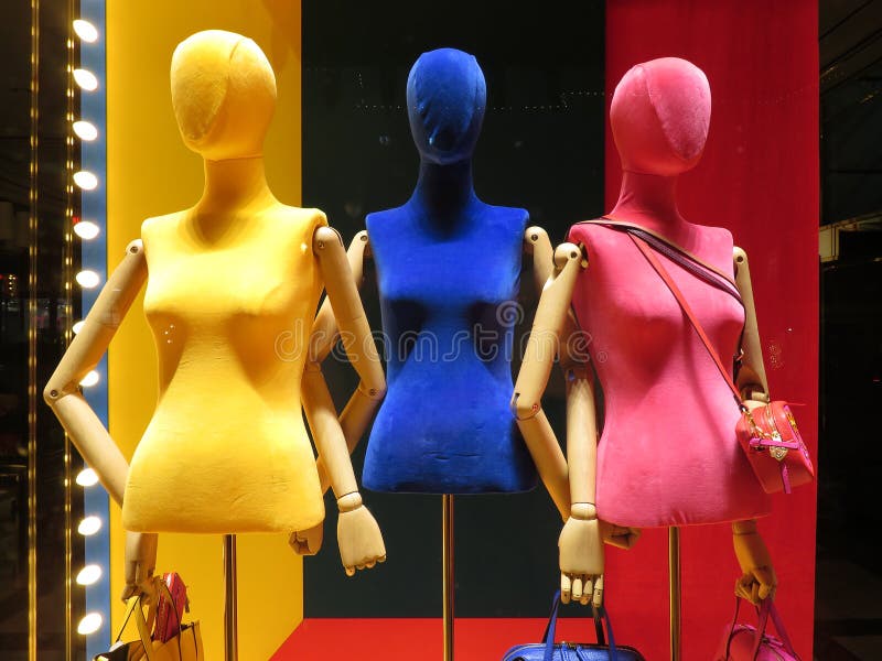 Colorful Bra on Mannequin in a Fashion Store for Women Showroom Stock ...