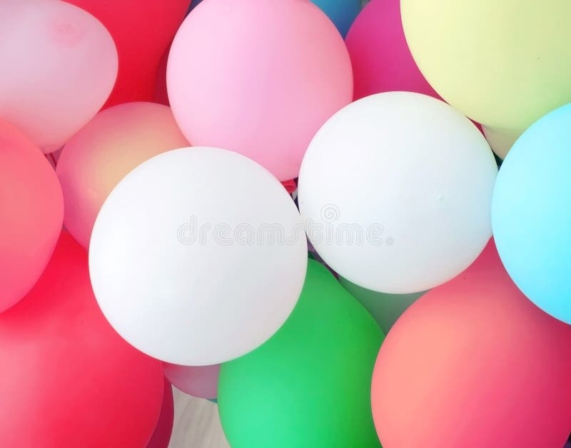 Colorful Many Balloons for Background Stock Image - Image of reflection ...