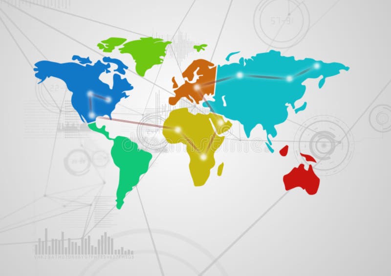 Colorful Map with Connector Background Stock Illustration ...