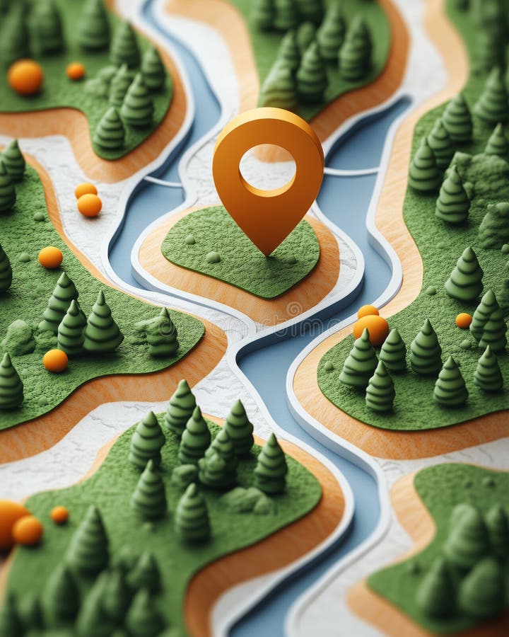 Explore New Pathways through a Vibrant, Stylized Topographical Map ...