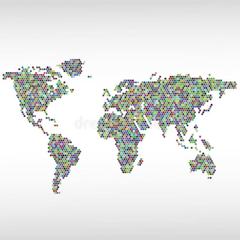 Colorful Map Made of Geometric Shapes Stock Vector - Illustration of ...