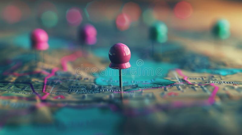 The Colorful Map Pins.AI Generated Image Stock Photo - Image of ...