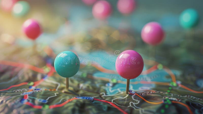 The Colorful Map Pins.AI Generated Image Stock Image - Image of search ...